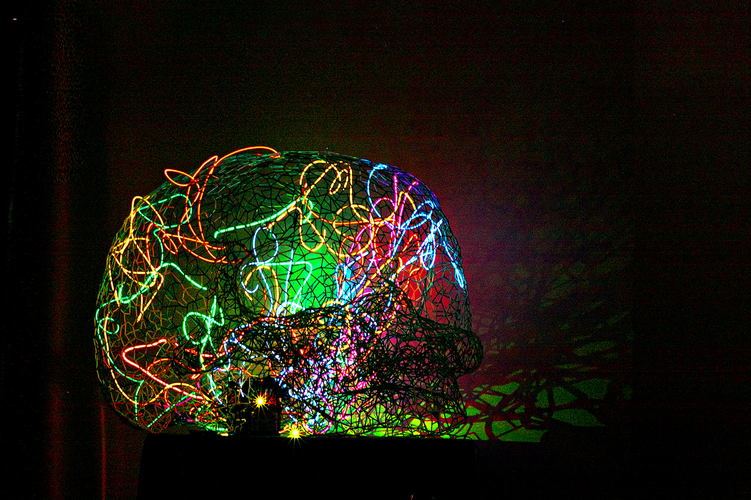I went to a hacking conference to show an EL wire sculpture